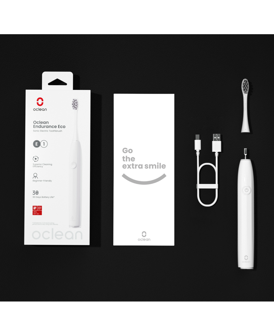 Oclean | Endurance Eco Sonic Electric Toothbrush - White | Shaver Shop