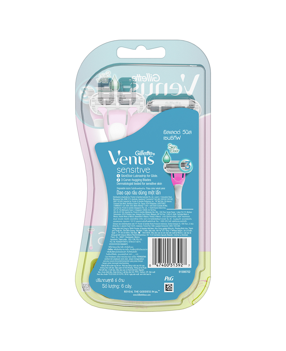 Gillette Venus | Sensitive Razor 6 Pack | Shaver Shop