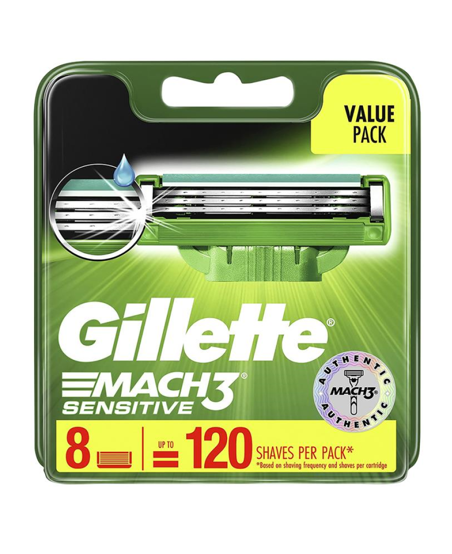 Gillette | Mach 3 Sensitive Blades Refill 8 Pack | Shaver Shop
