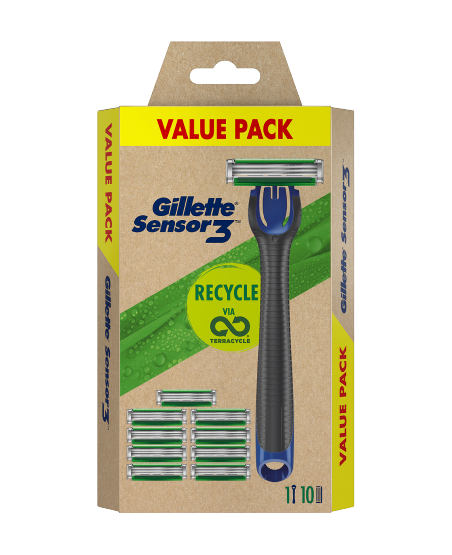 Gillette | Sensor 3 Razor with Blades Refill 10 Pack | Shaver Shop